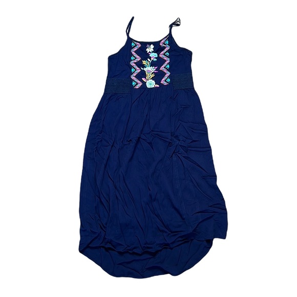 Mudd | Dresses | Mudd Girls Dark Blue Embroidered Sleeveless Midi Dress ...